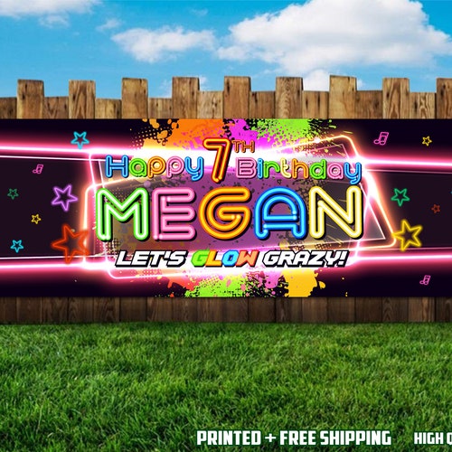 Neon Birthday Party Photo Booth Frame Glow Party Photo Booth - Etsy