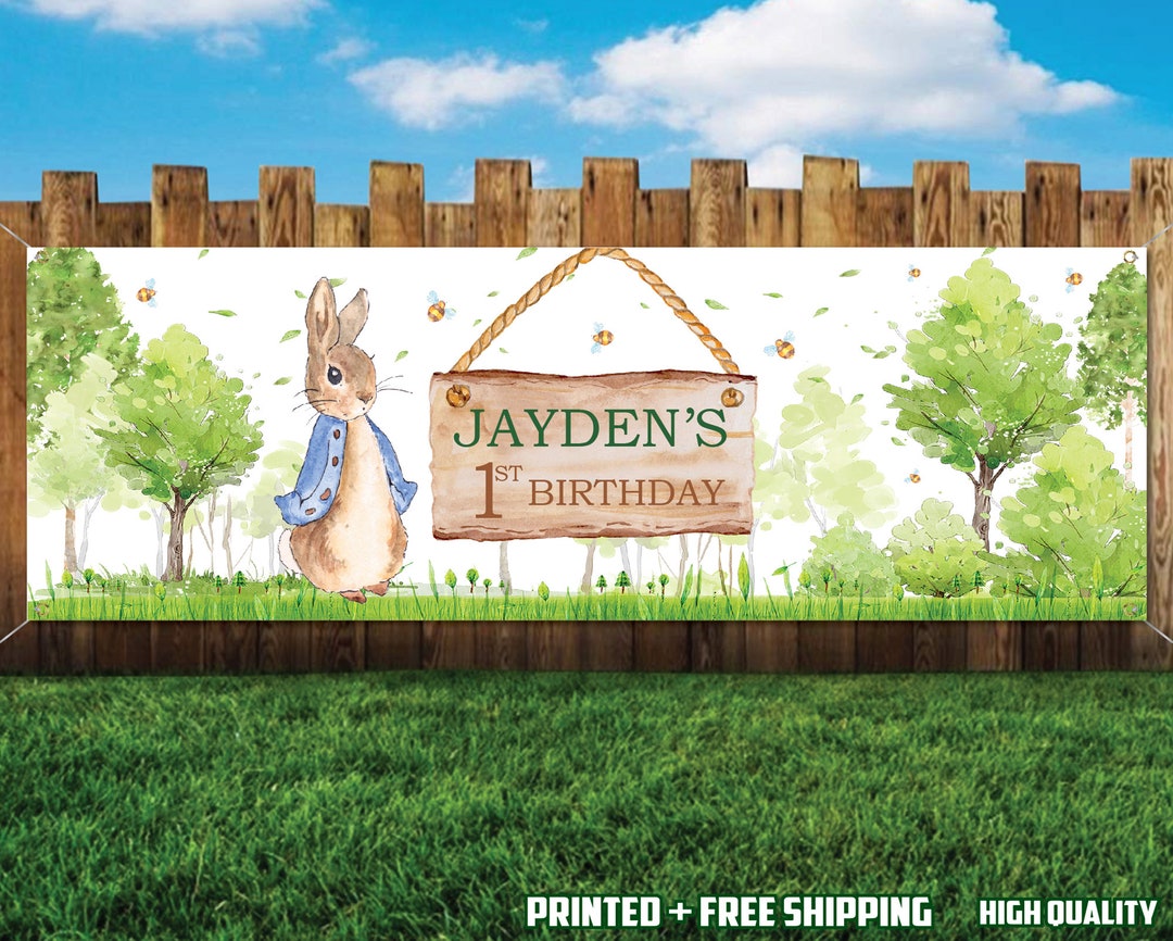 Rabbit Birthday Banner - Etsy