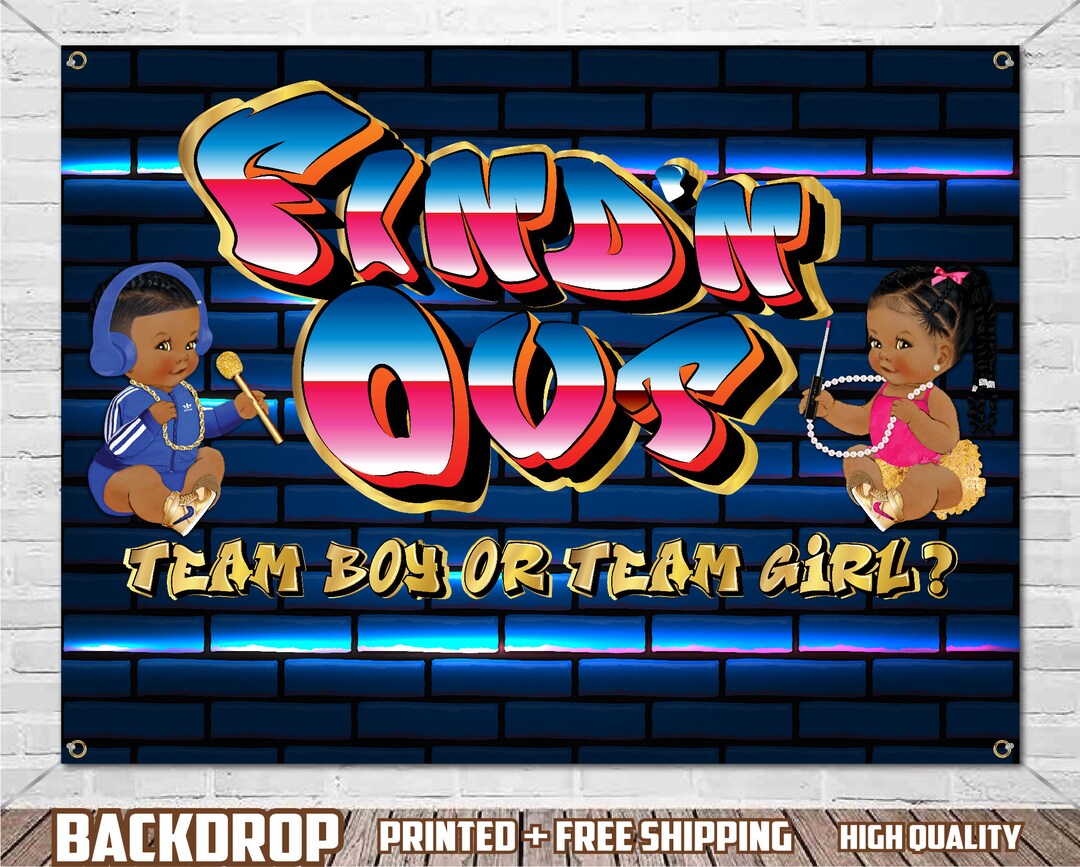 Find N Out Gender Reveal Backdrop - Etsy