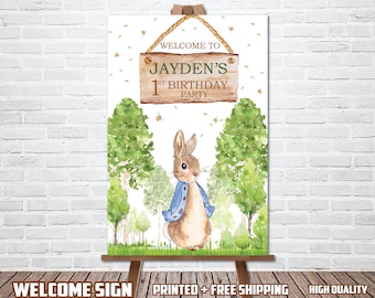 Peter Rabbit Birthday Welcome Sign, Personalized Baby Shower Sign ...