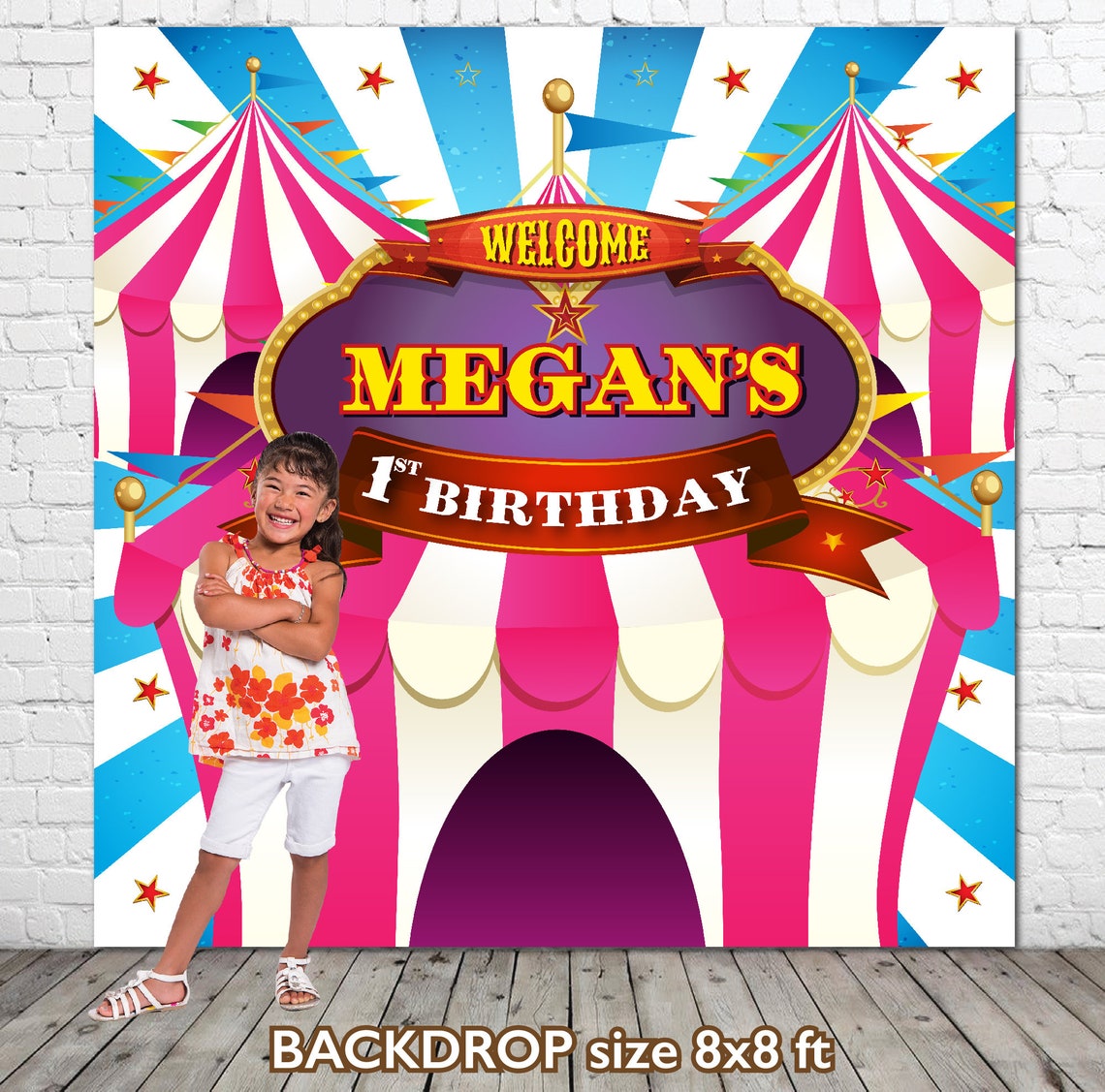 Circus Carnival Birthday Backdrop - Etsy