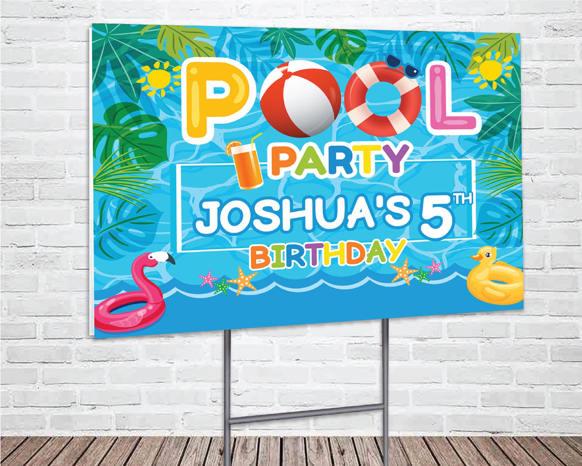 Pool Party Birthday Yard Sign - Etsy
