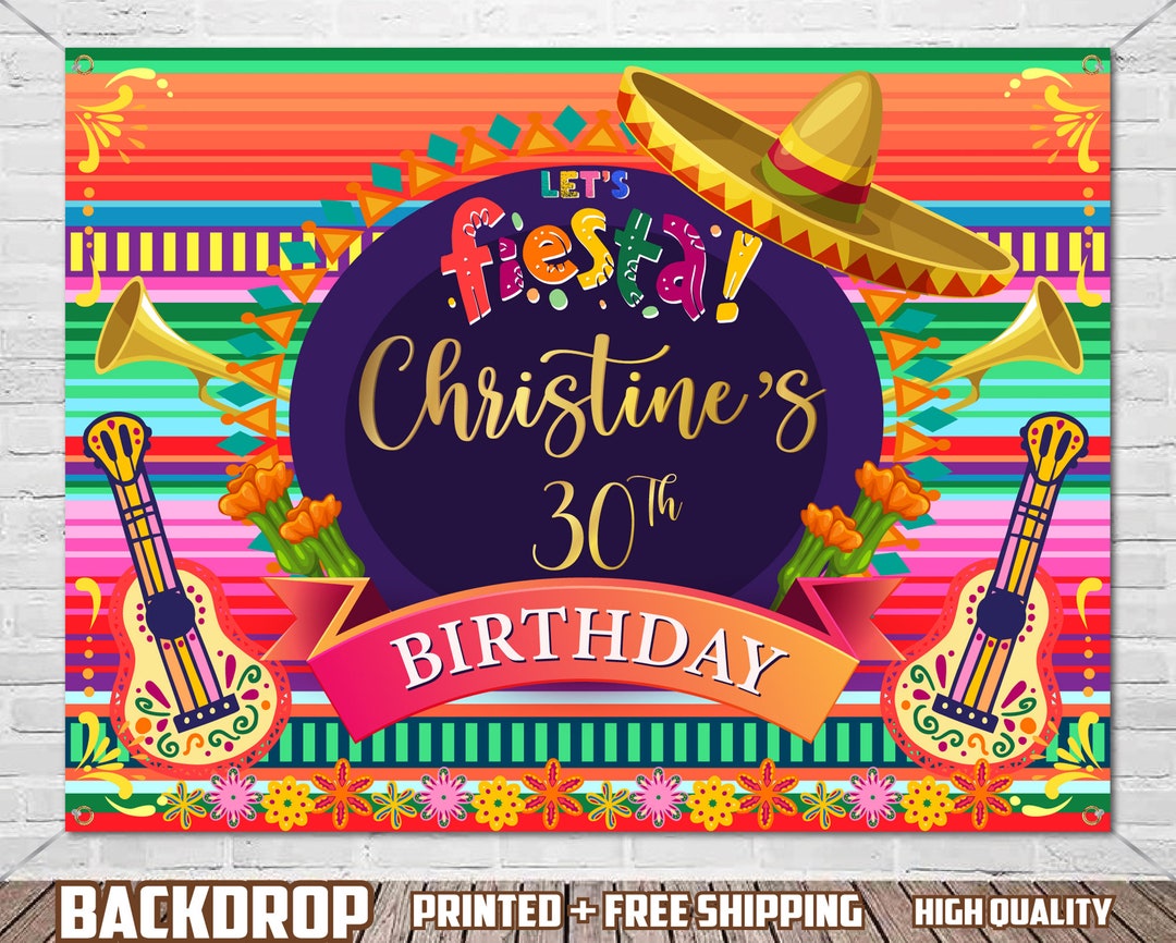 Fiesta Mexican Birthday Backdrop - Etsy