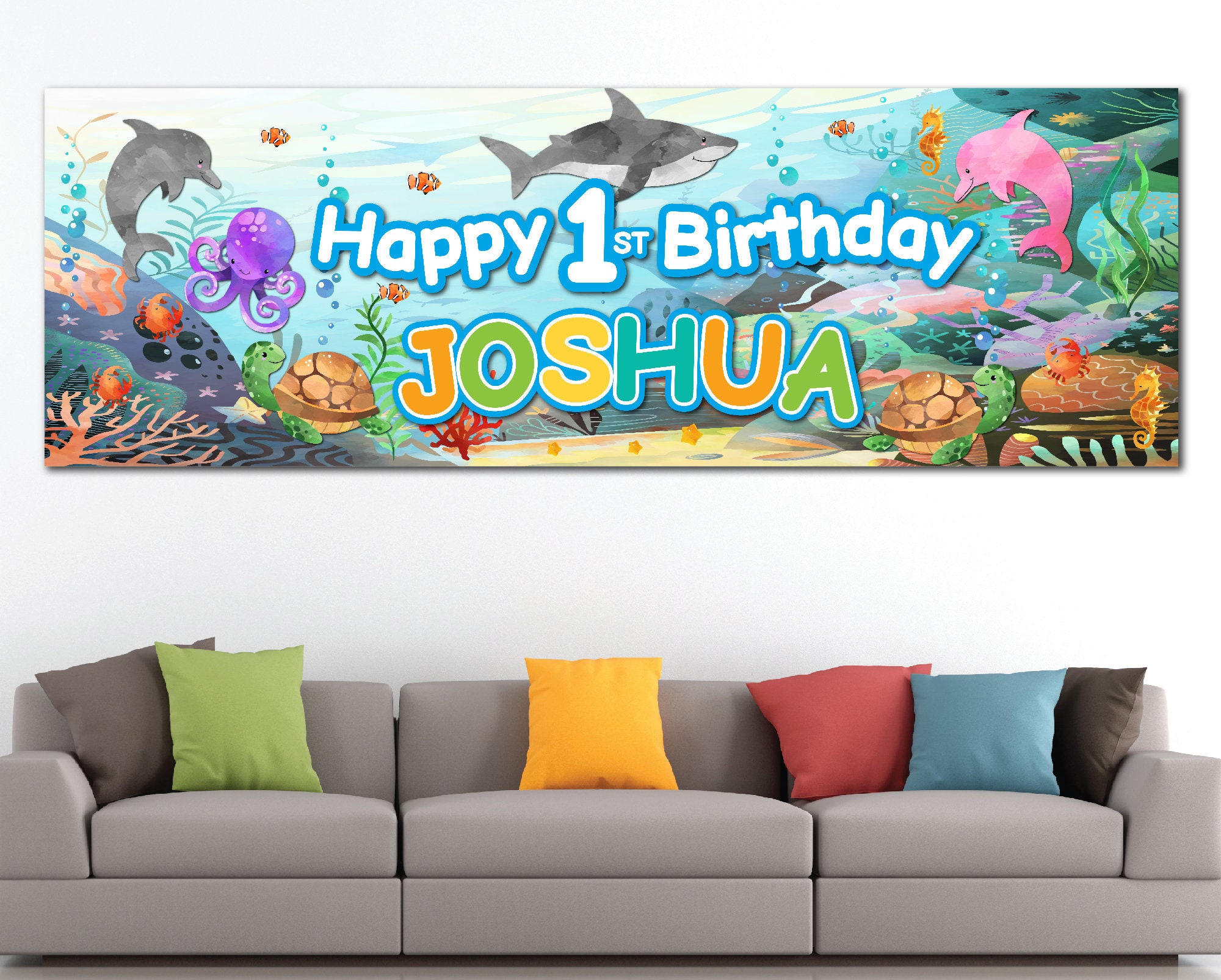 Under the Sea Shark Birthday Banner - Etsy