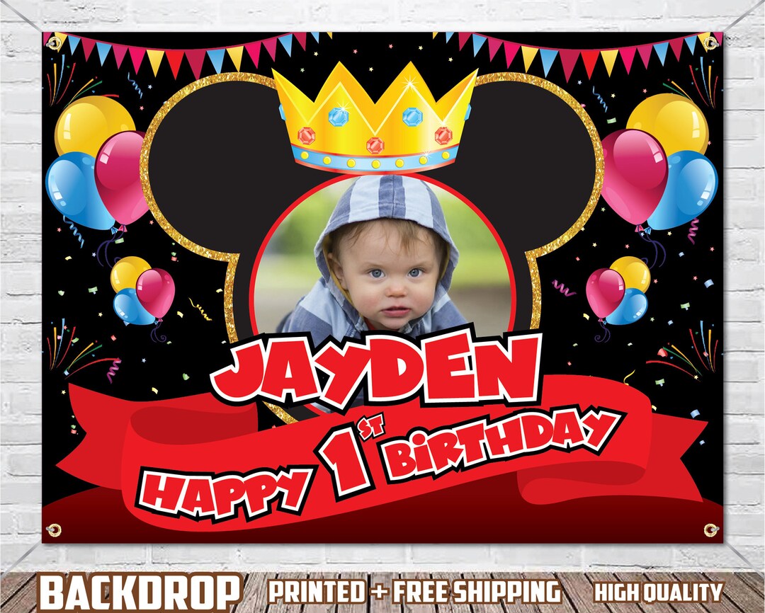 Mickey Inspired Birthday Backdrop - Etsy