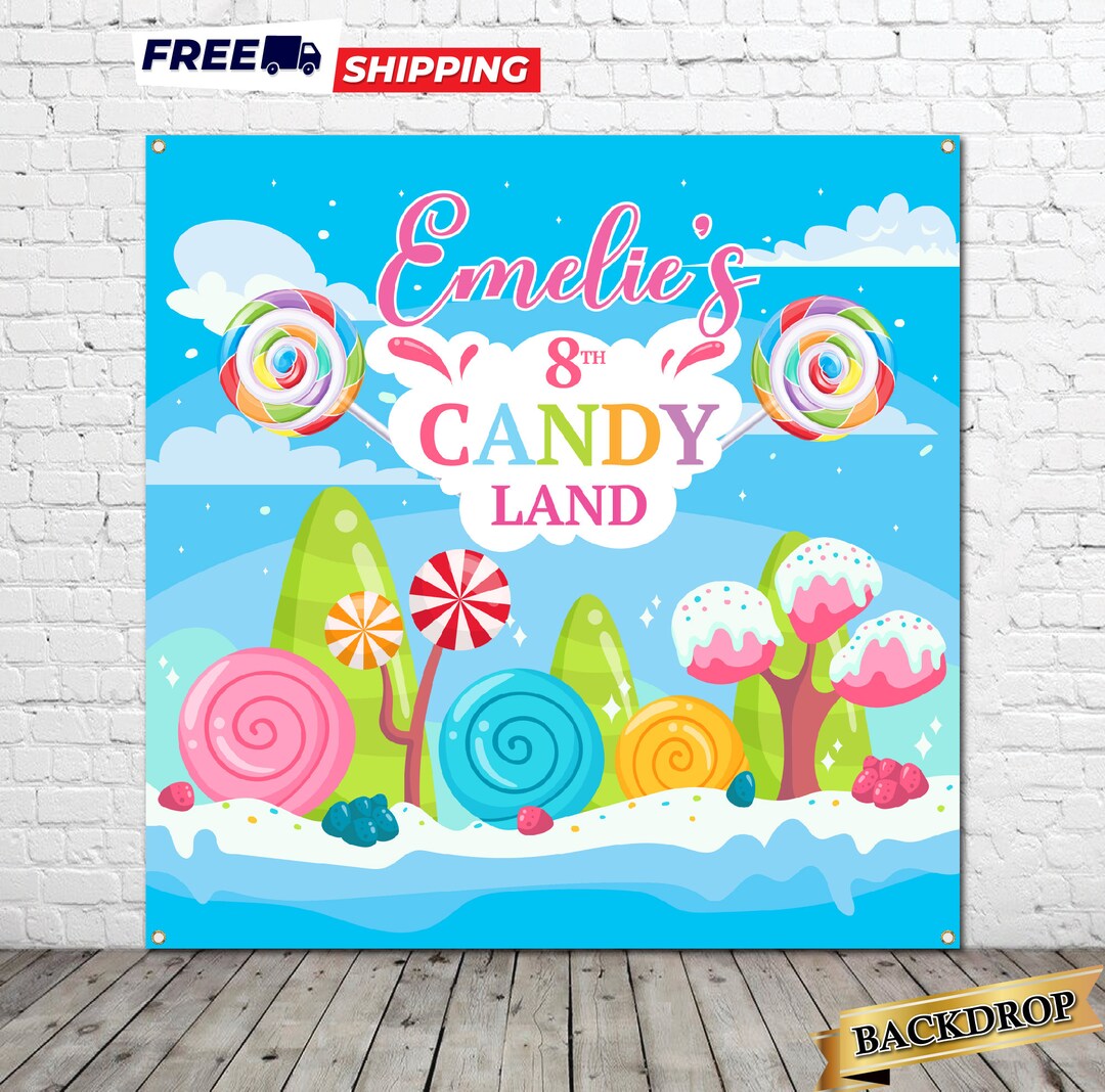 Candy Land Birthday Backdrop - Etsy