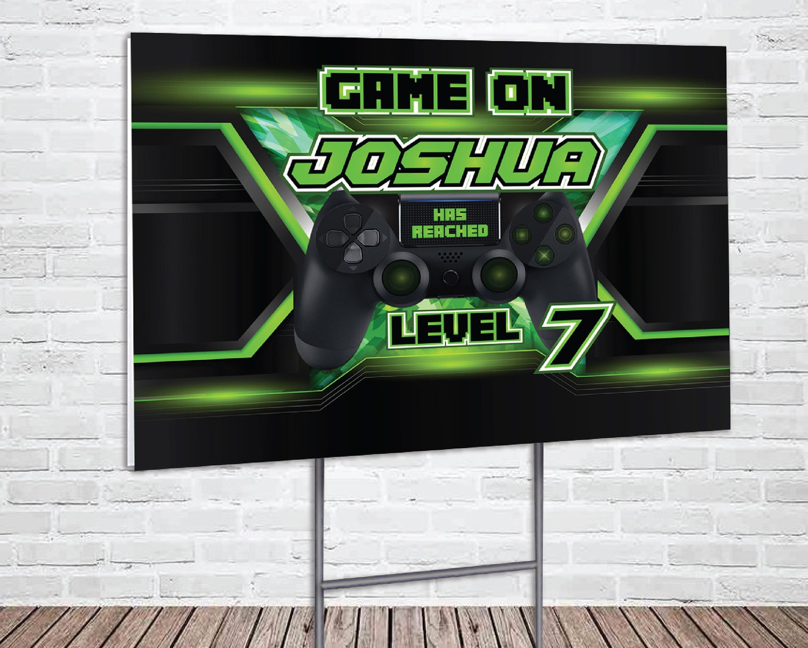 Video Game Birthday Yard Sign Green Gaming Sign Printed and - Etsy