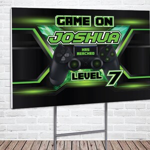 Video Game Birthday Yard Sign Green - Etsy