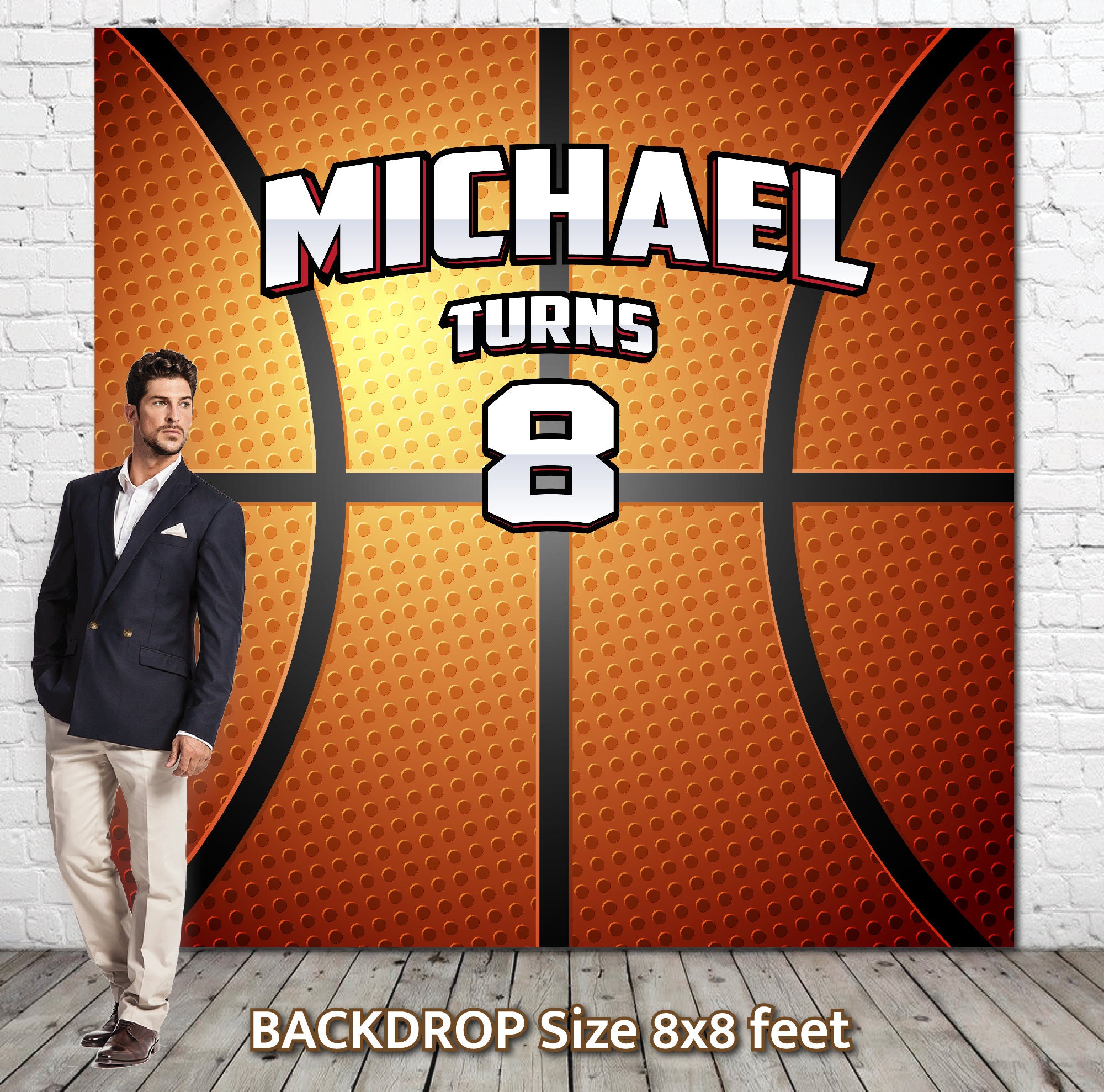 Basketball Birthday Backdrop - Etsy