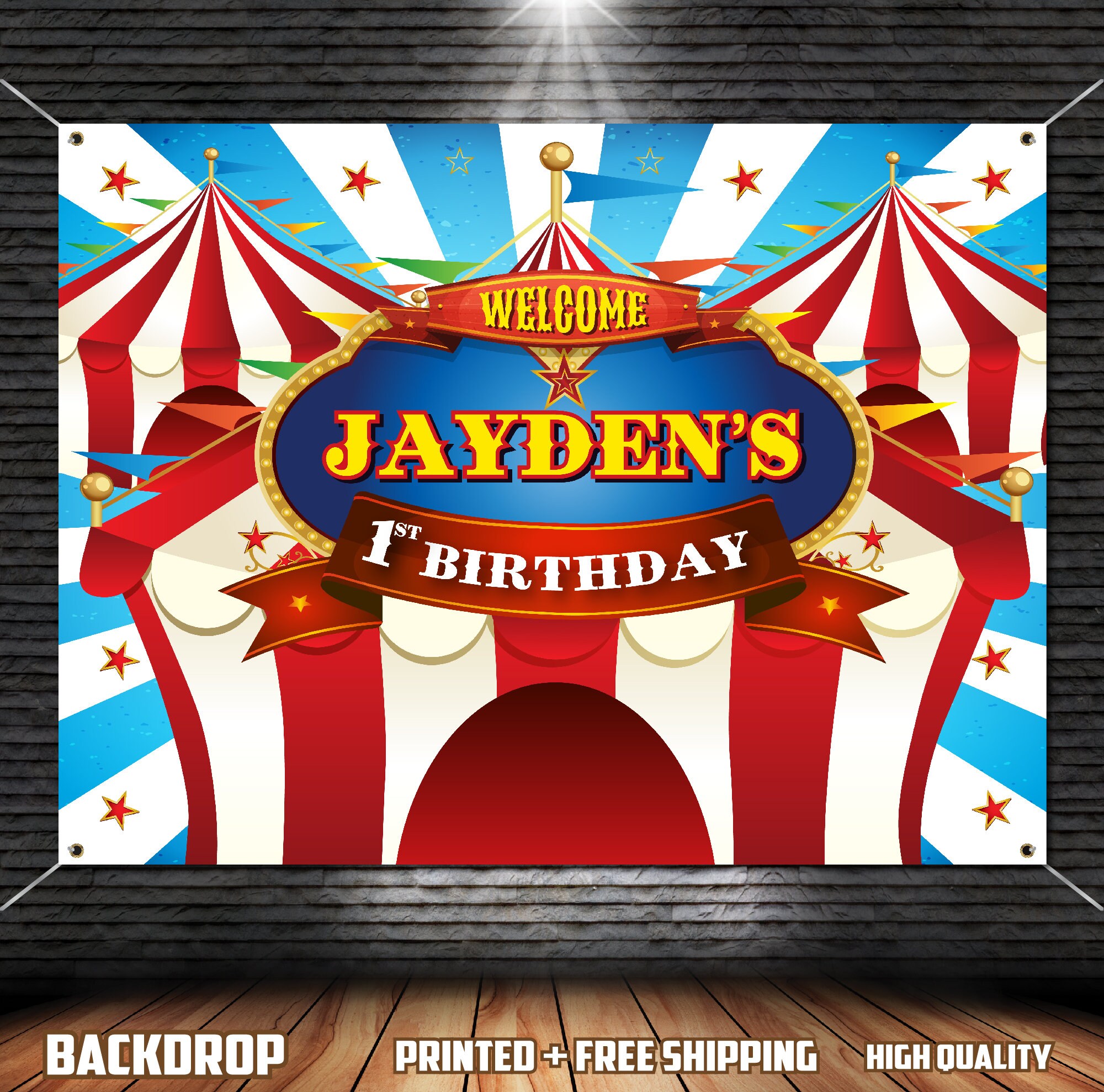 Circus Carnival Birthday Backdrop - Etsy