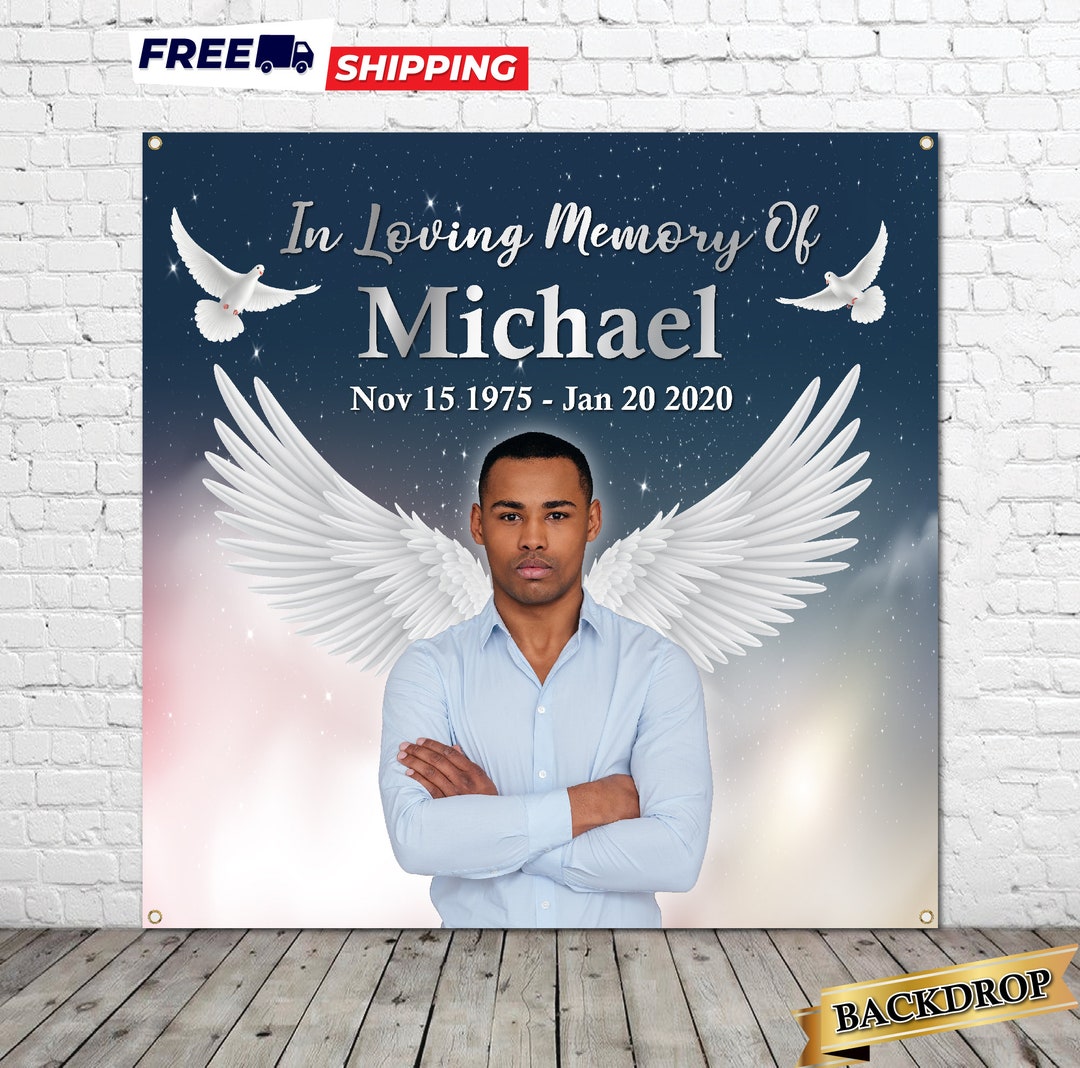 Heaven Funeral Memorial Backdrop - Etsy