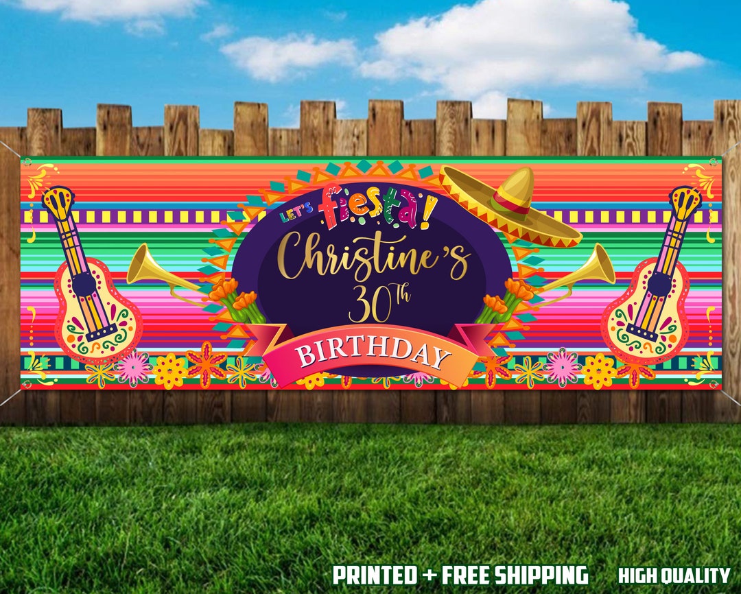 Fiesta Birthday Banner - Etsy