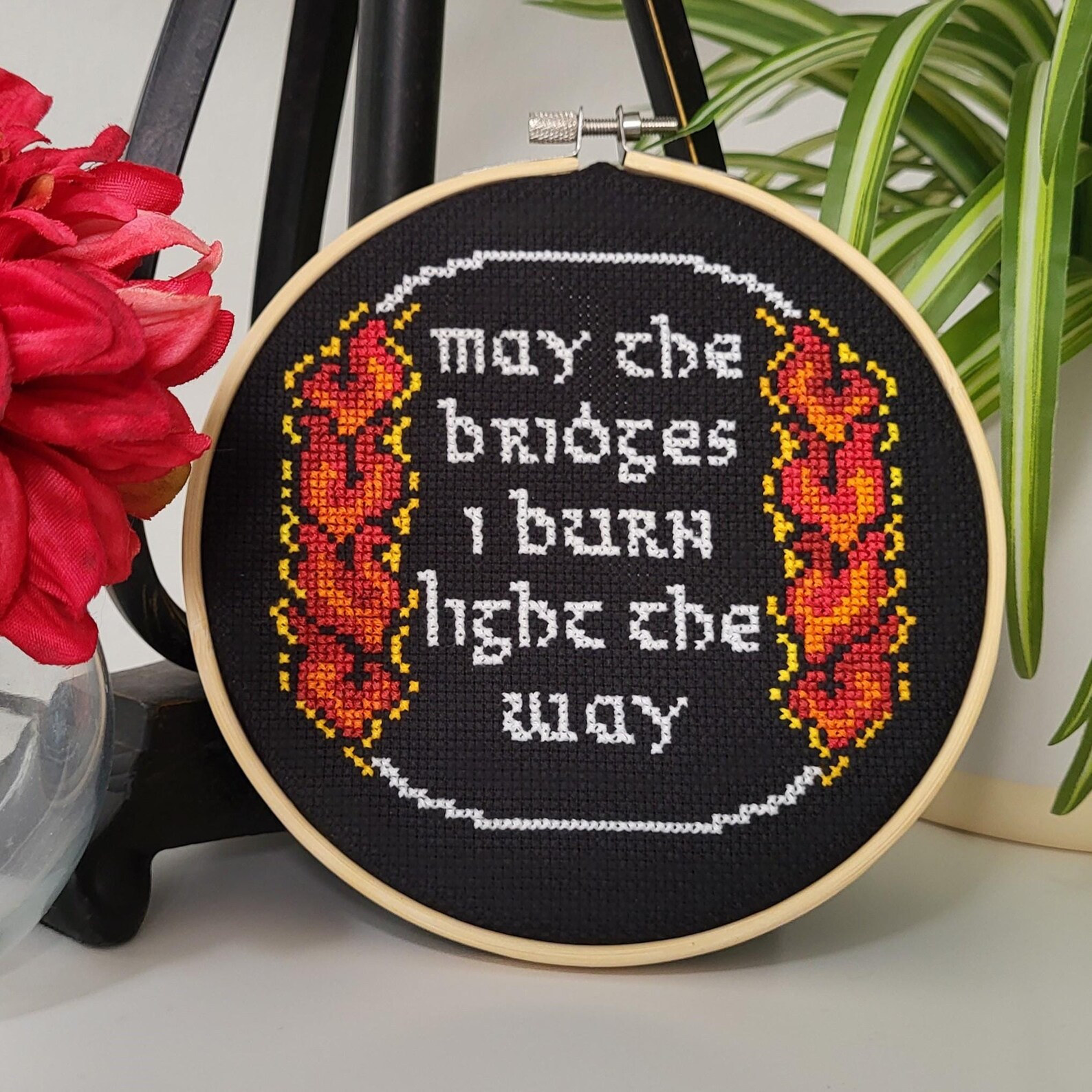 Burning Bridges Cross Stitch Pattern: Empowering Inspiring Quote (PDF ...