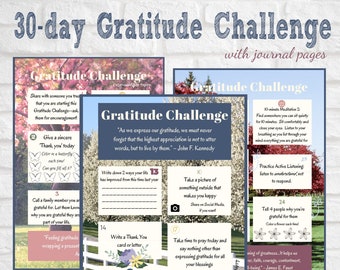 30 DAY GRATITUDE Challenge Journal. English Gratitude Planner ...