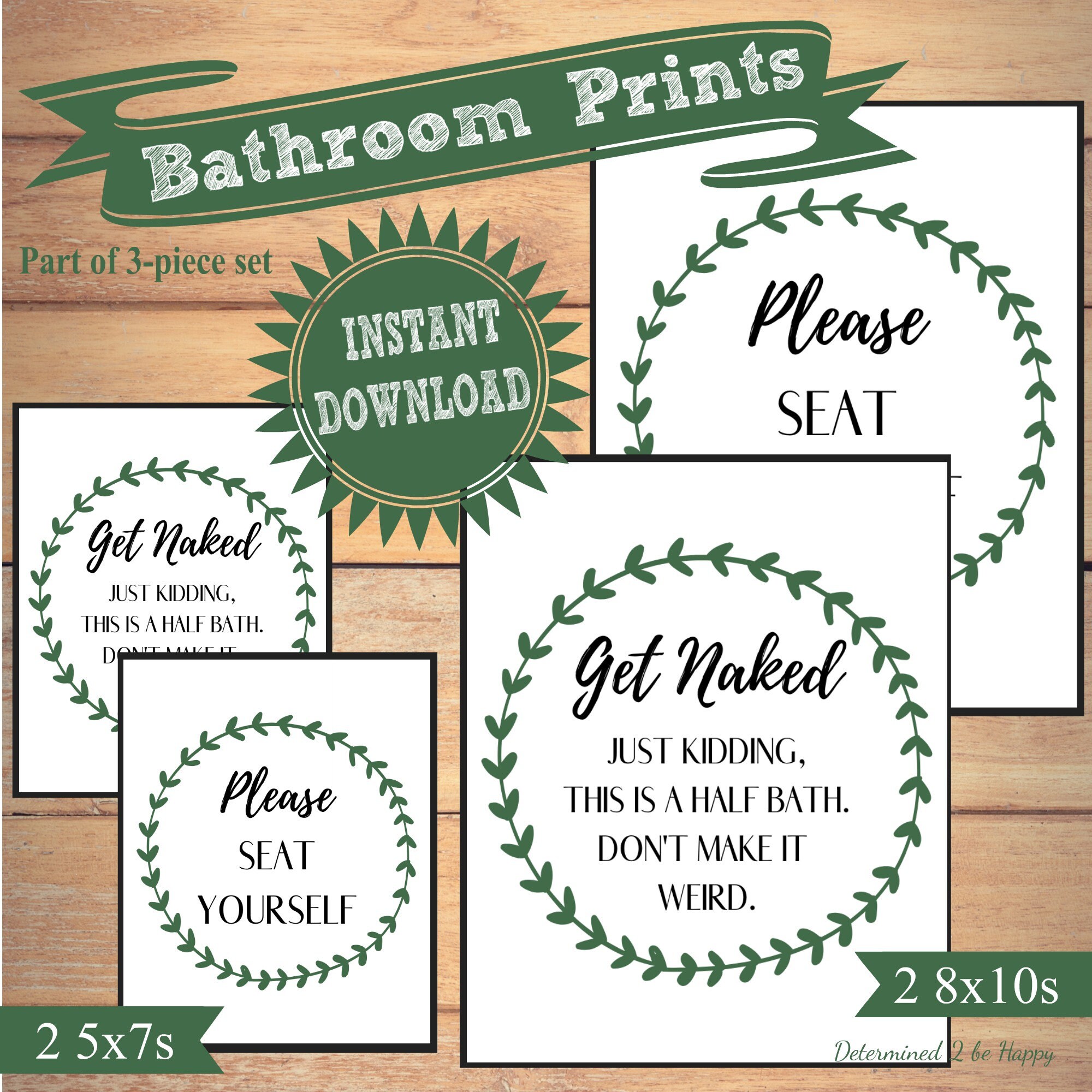 Fun, Farmhouse Style Bathroom Prints | Set of 3 - Different Printable ...