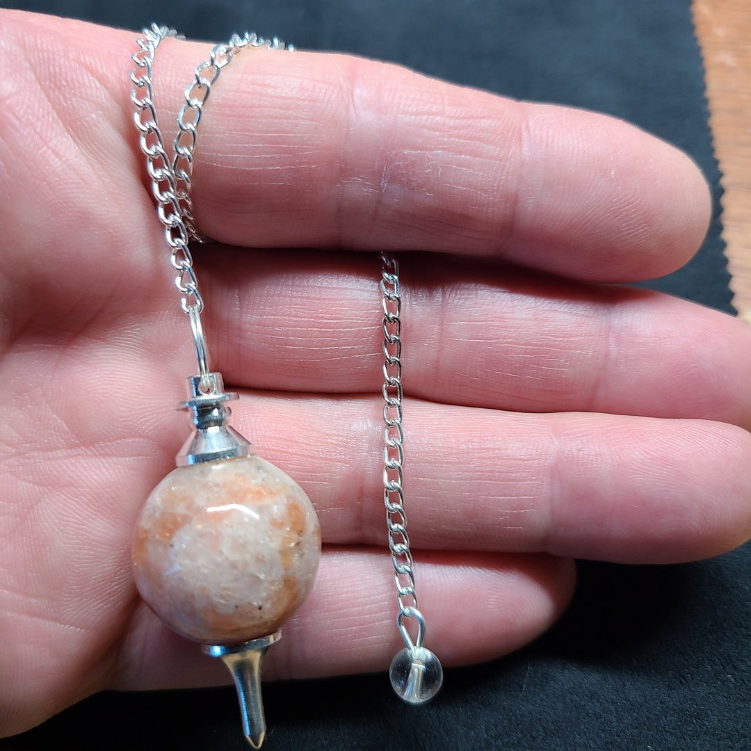 Sunstone (aventurine Feldspar) Sephoroton, Ball, Sphere, Crystal Pendulum, Healing Dowsing, W ...