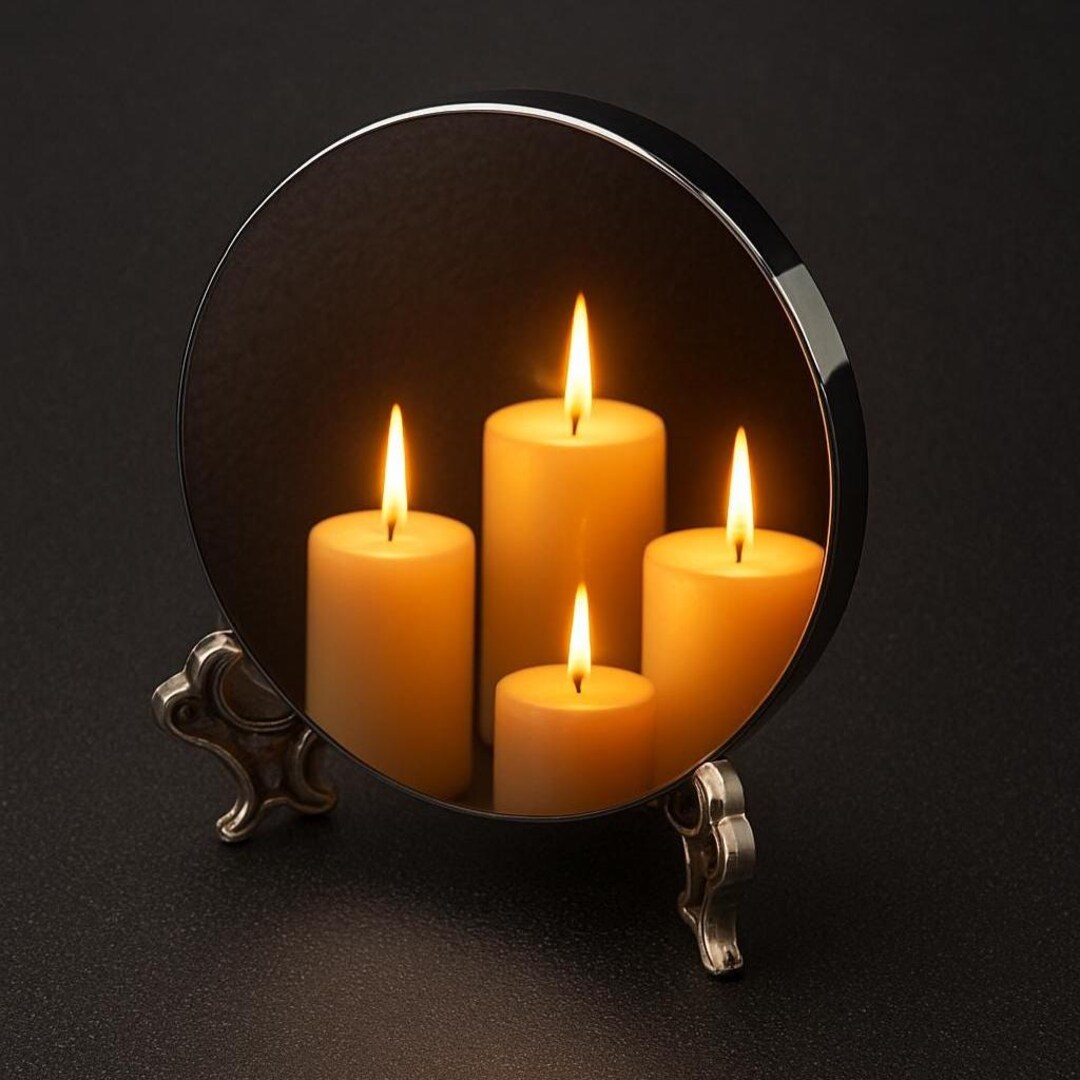 Obsidian Black Volcanic Glass Scrying Mirror for Meditation, Ritual ...