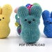 Crochet Peeps Pattern, (PDF Download), Crochet Peep Bunny, Easter Bunny ...