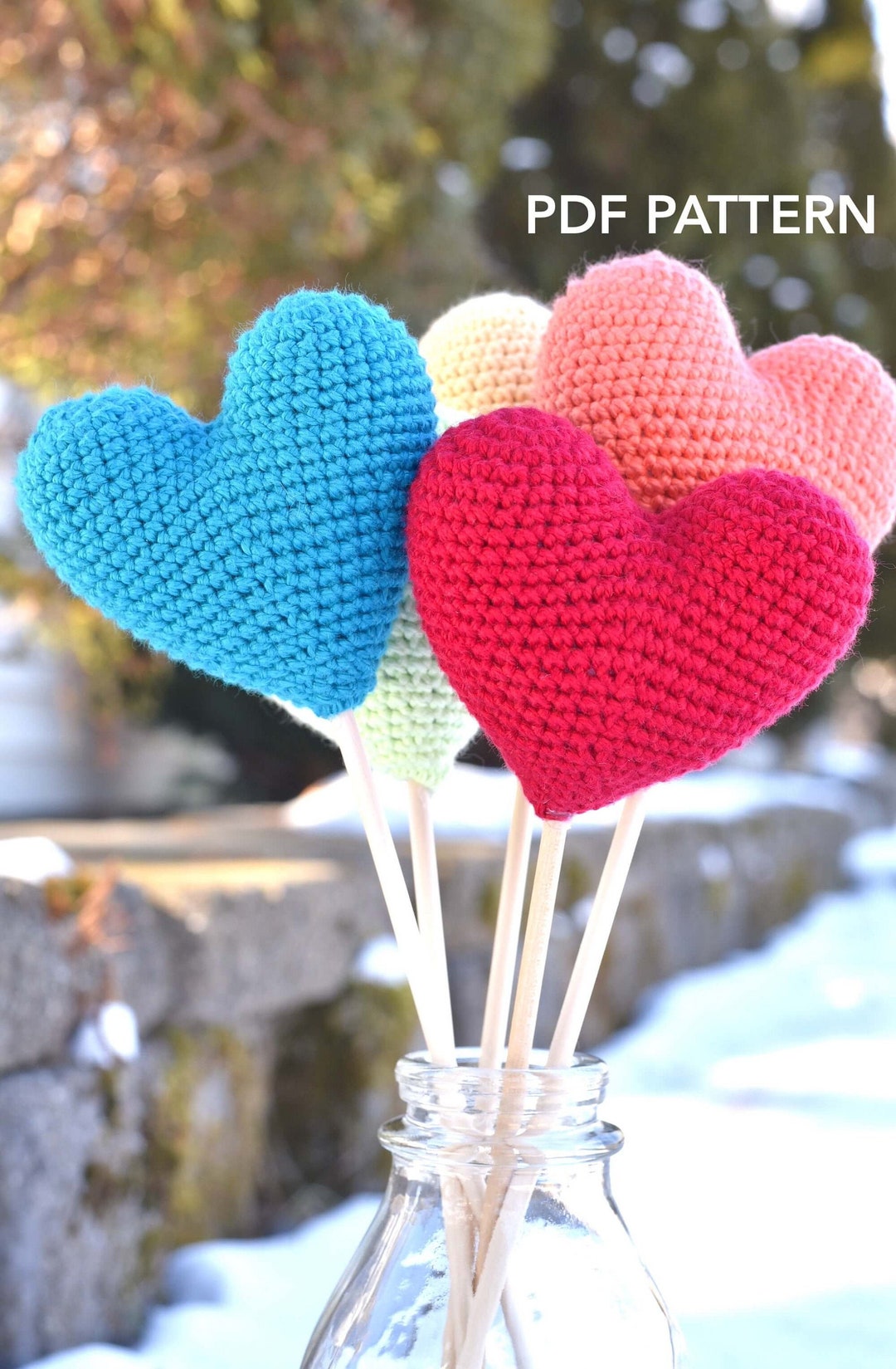 Crochet Heart Pattern, Amigurumi Heart Pattern, Valentine's Gift ...