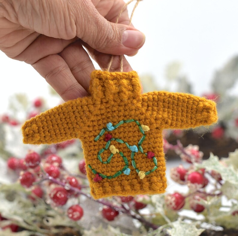 Crochet Pattern Tiny Sweater Ornament | Miniature Sweater | Christmas ...