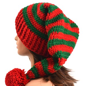 Christmas Crochet Elf Hat Pattern: Stocking Cap With Pom (PDF Download ...