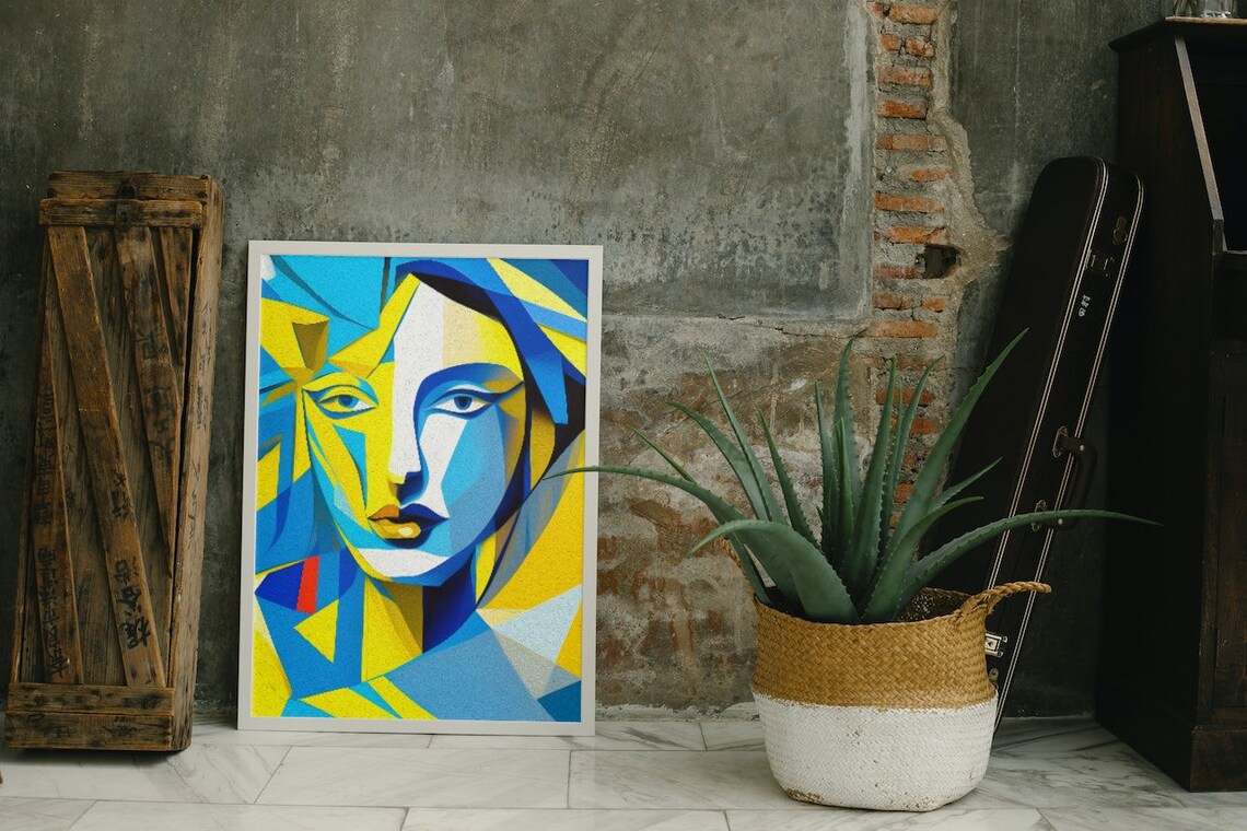 Woman Portrait Cubism Digital Art Cubism Woman Portrait - Etsy