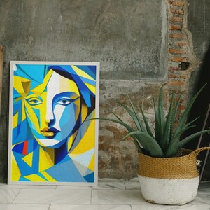 Woman Portrait Cubism Digital Art Cubism Woman Portrait - Etsy