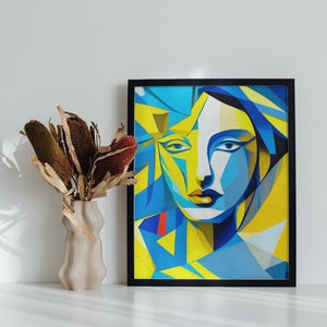 Woman Portrait Cubism Digital Art Cubism Woman Portrait - Etsy