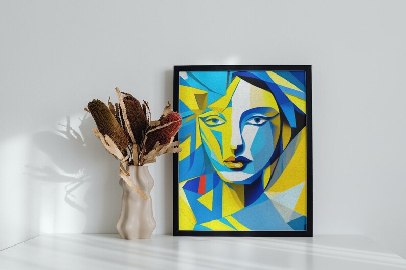Woman Portrait Cubism Digital Art Cubism Woman Portrait - Etsy