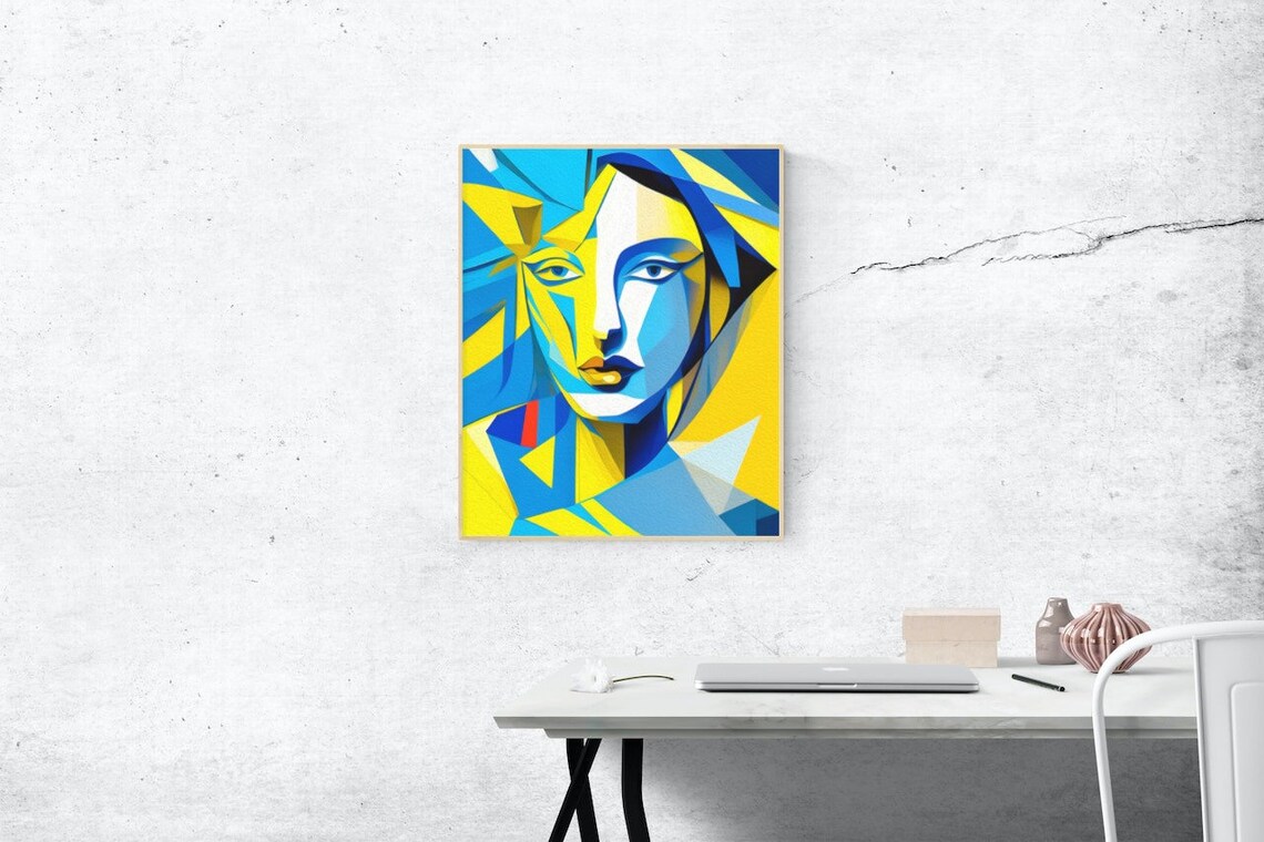 Woman Portrait Cubism Digital Art Cubism Woman Portrait - Etsy