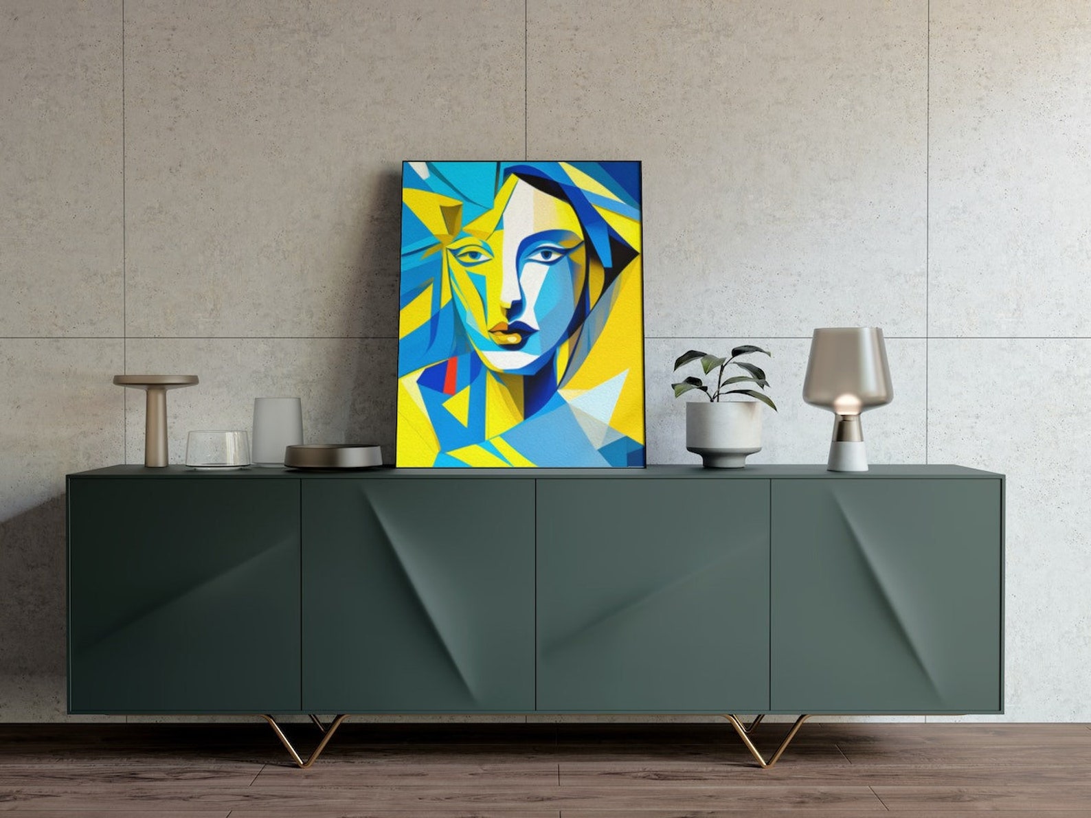Woman Portrait Cubism Digital Art Cubism Woman Portrait - Etsy
