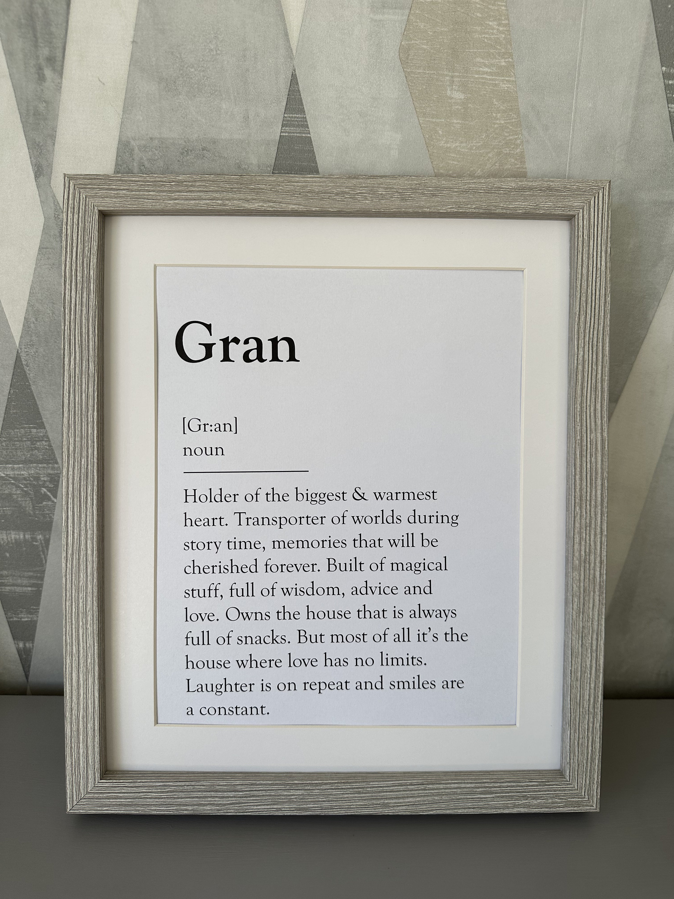 Gran Definition Wall Art Print, Birthday Gift, Grandparent Gift, Gran ...