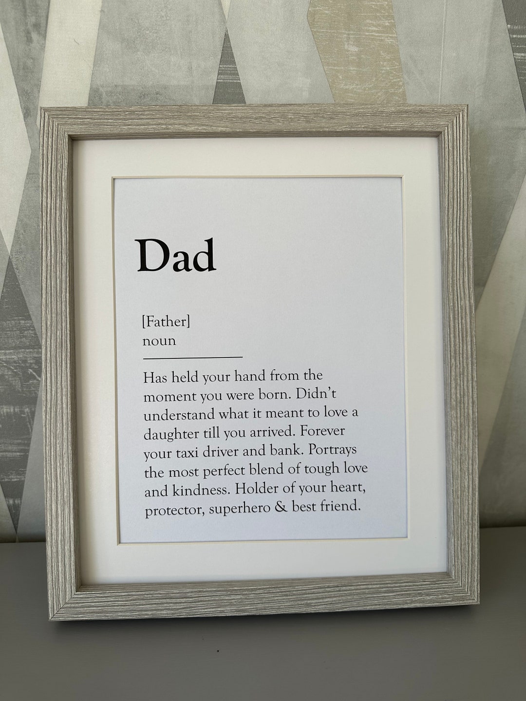 Dad Definition Wall Art Print, Birthday Present, Dad Appreciation Gift ...
