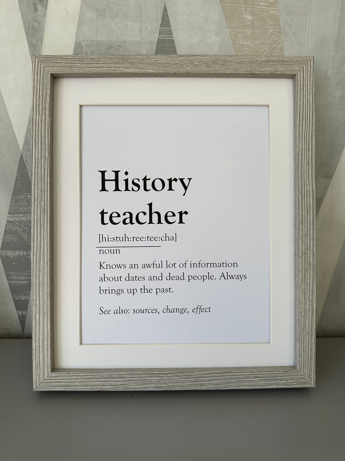 History Teacher Definition Wall Art Print, End of Year Gift, Gifts for ...