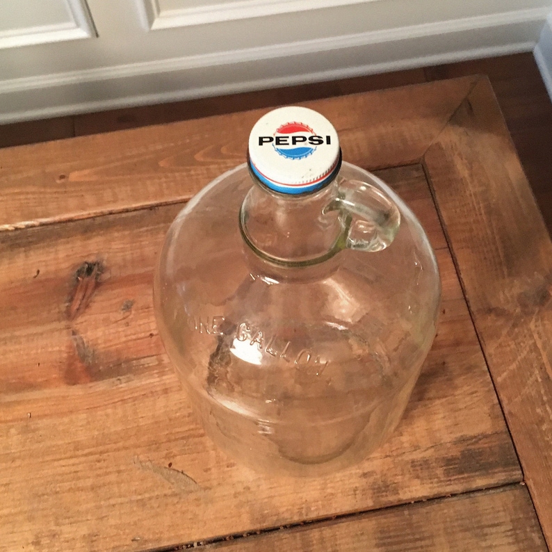 Vintage Pepsi One Gallon Jug, Clear Glass Jug, Rustic Vase - Etsy