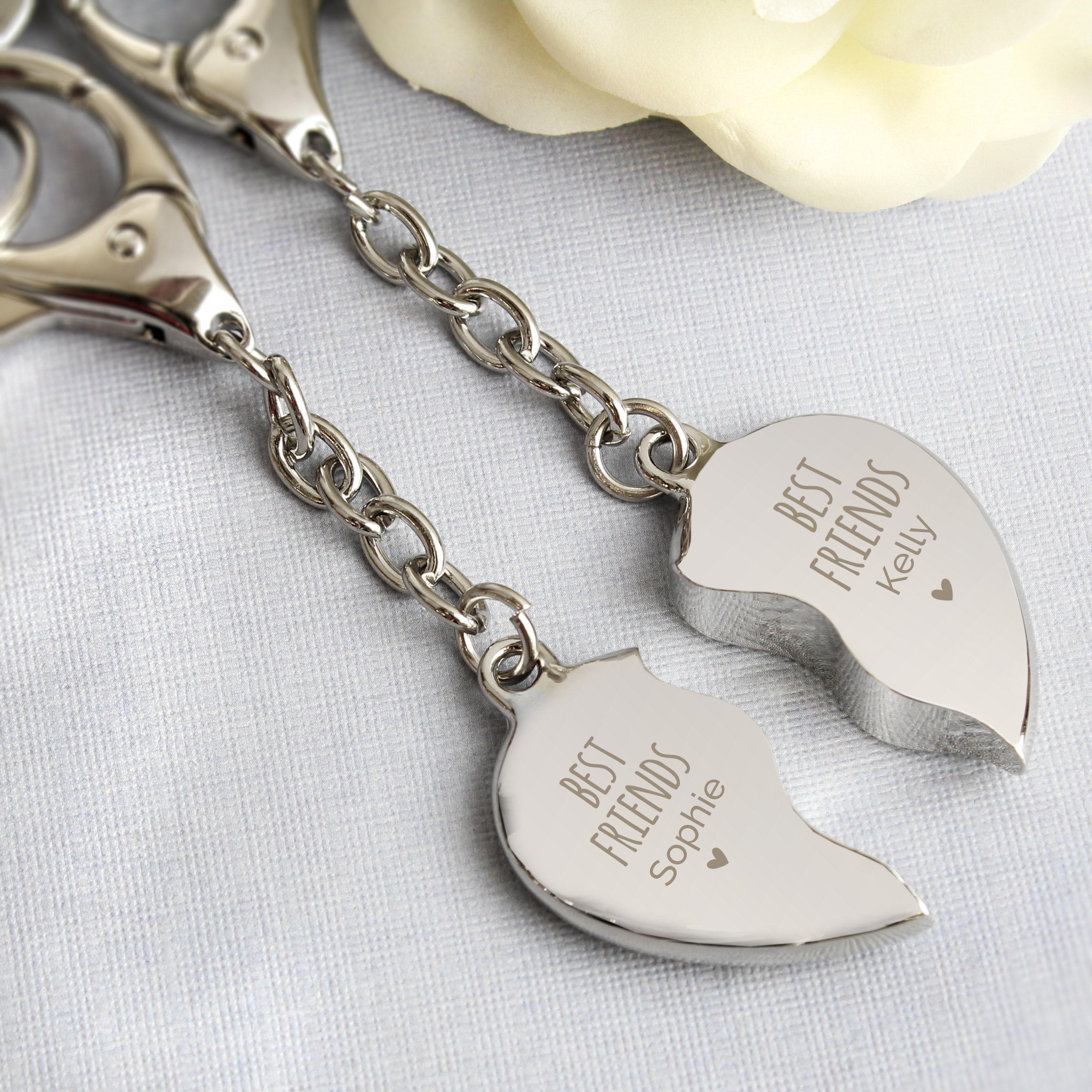 Personalised Best Friends Two Hearts Keyring Gift for Friend - Etsy UK
