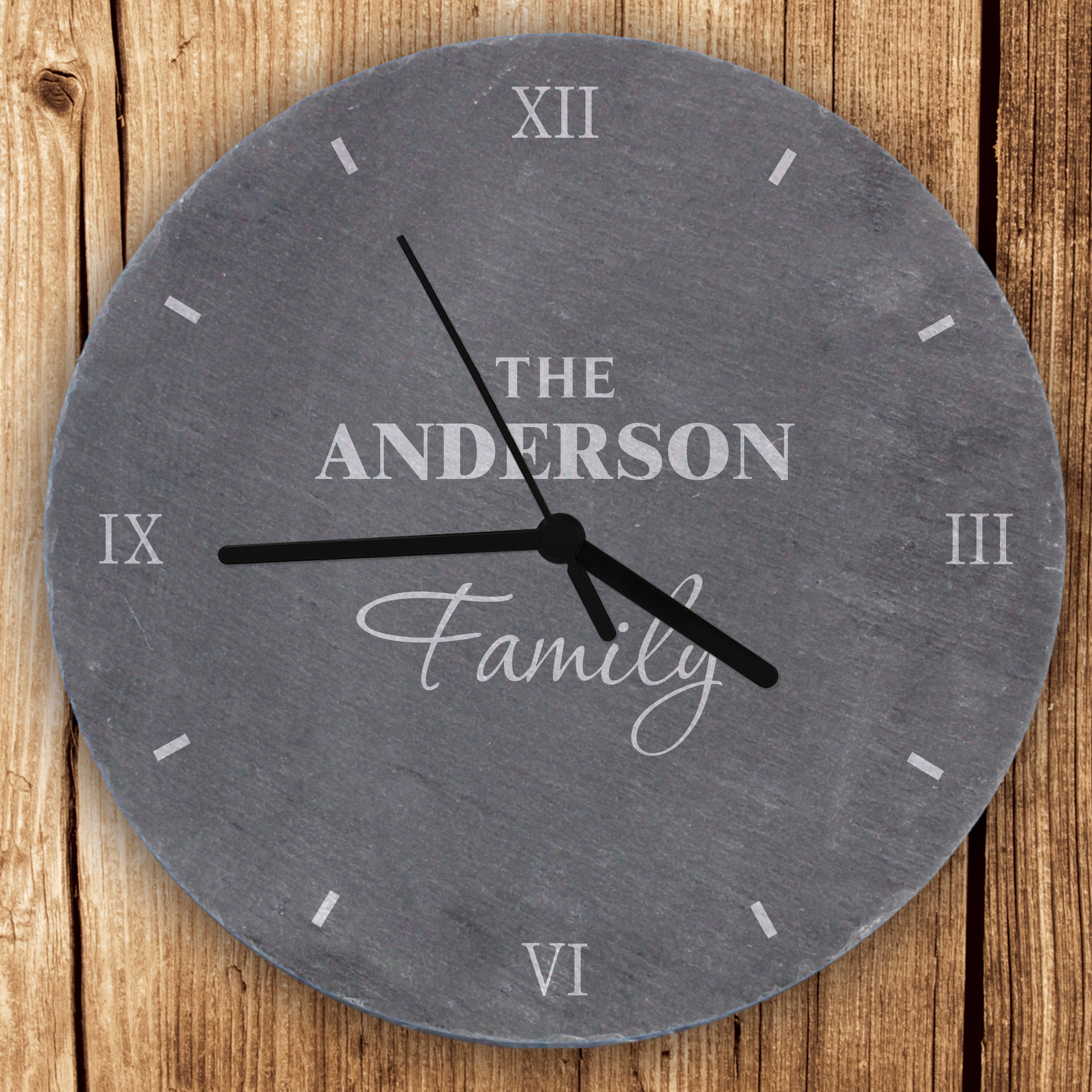 Personalised Family Slate Clock Wall Clock Kitchen Clock - Etsy UK