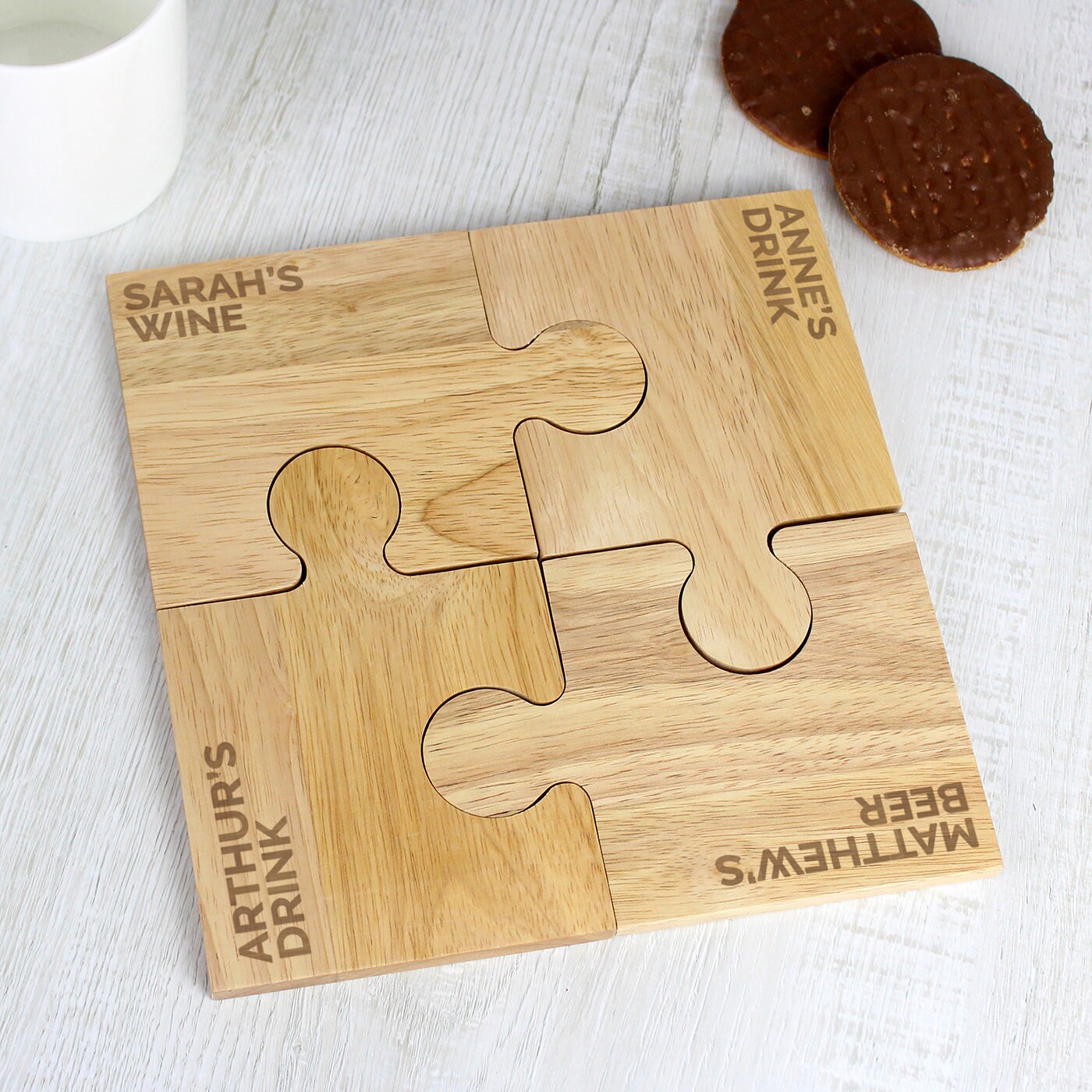 Personalised Free Text Jigsaw Coasters - Etsy UK