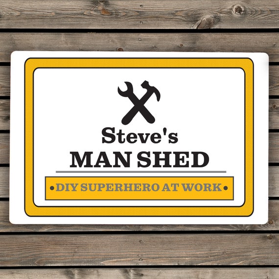 Personalised Man at Work Sign Man Cave | Etsy UK