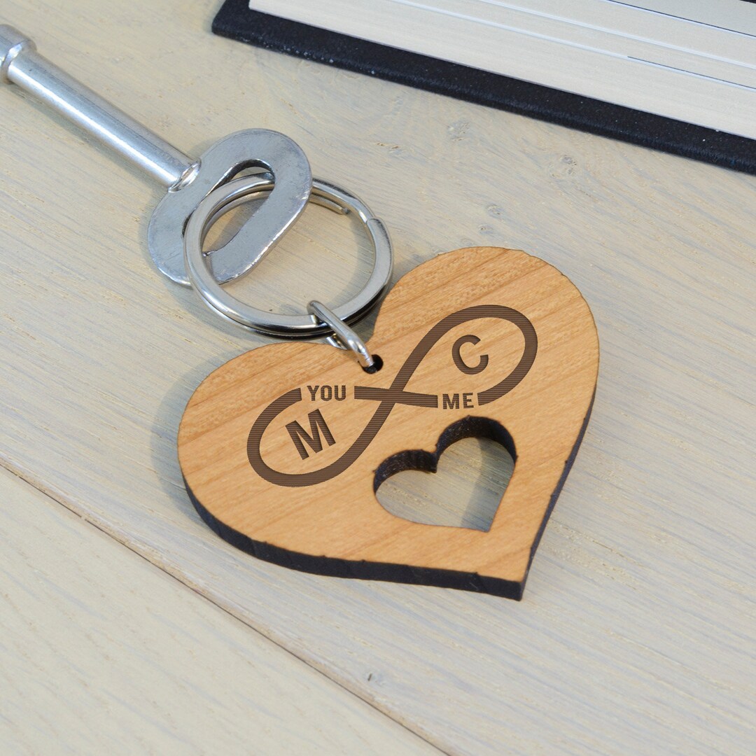 Personalised Wooden Key Ring - Infinity Initials | Valentines Day ...