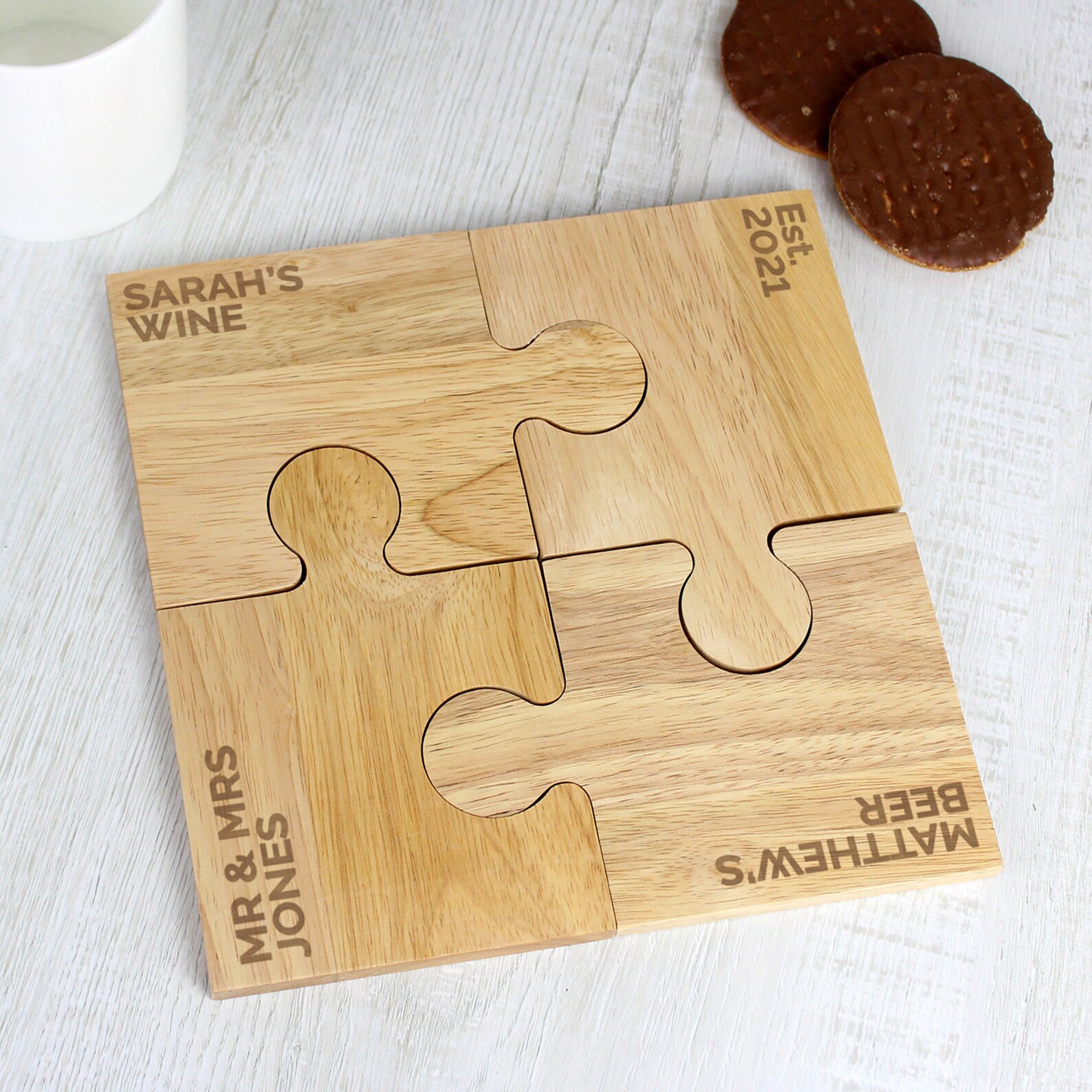 Personalised Free Text Jigsaw Coasters - Etsy UK