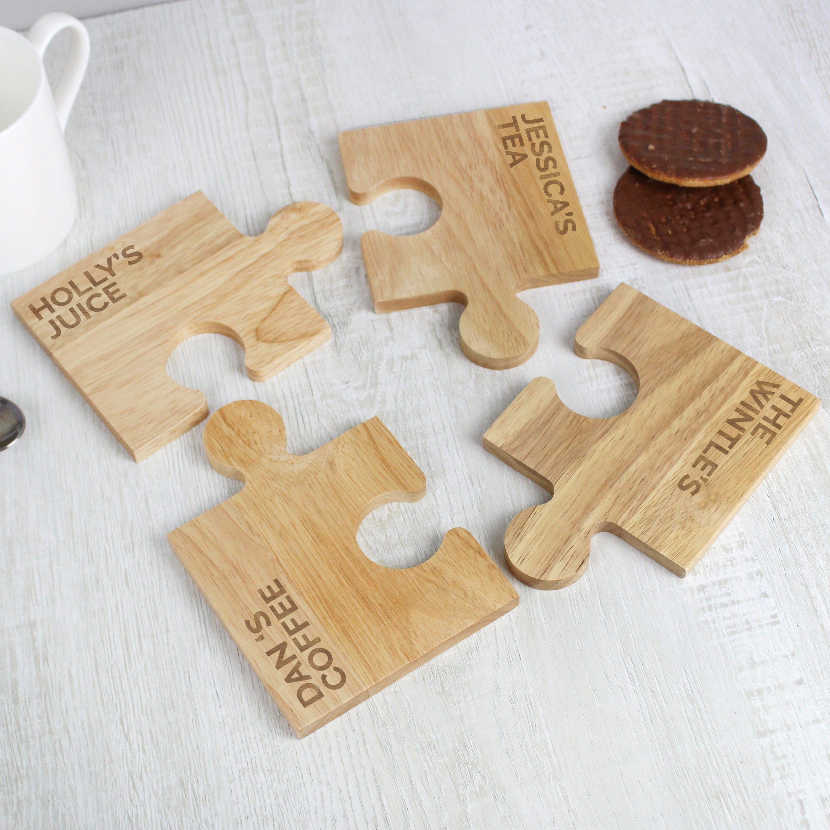 Personalised Free Text Jigsaw Coasters - Etsy UK