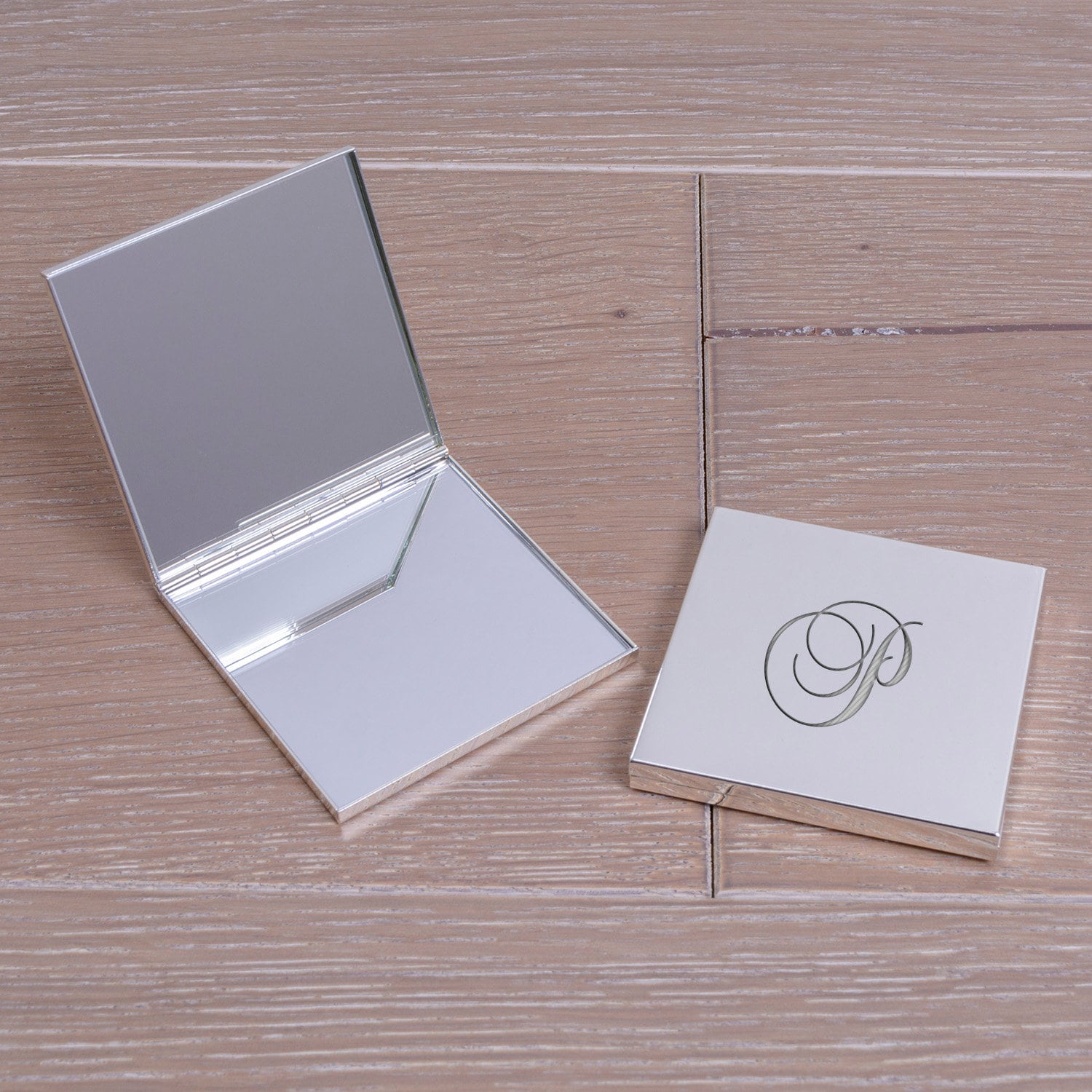 Square Compact Mirror Engraved With Initial - Etsy UK