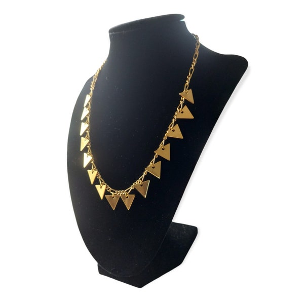 Geometric Triangle Chain 24k Gold Plated Greek Design Necklace - Etsy