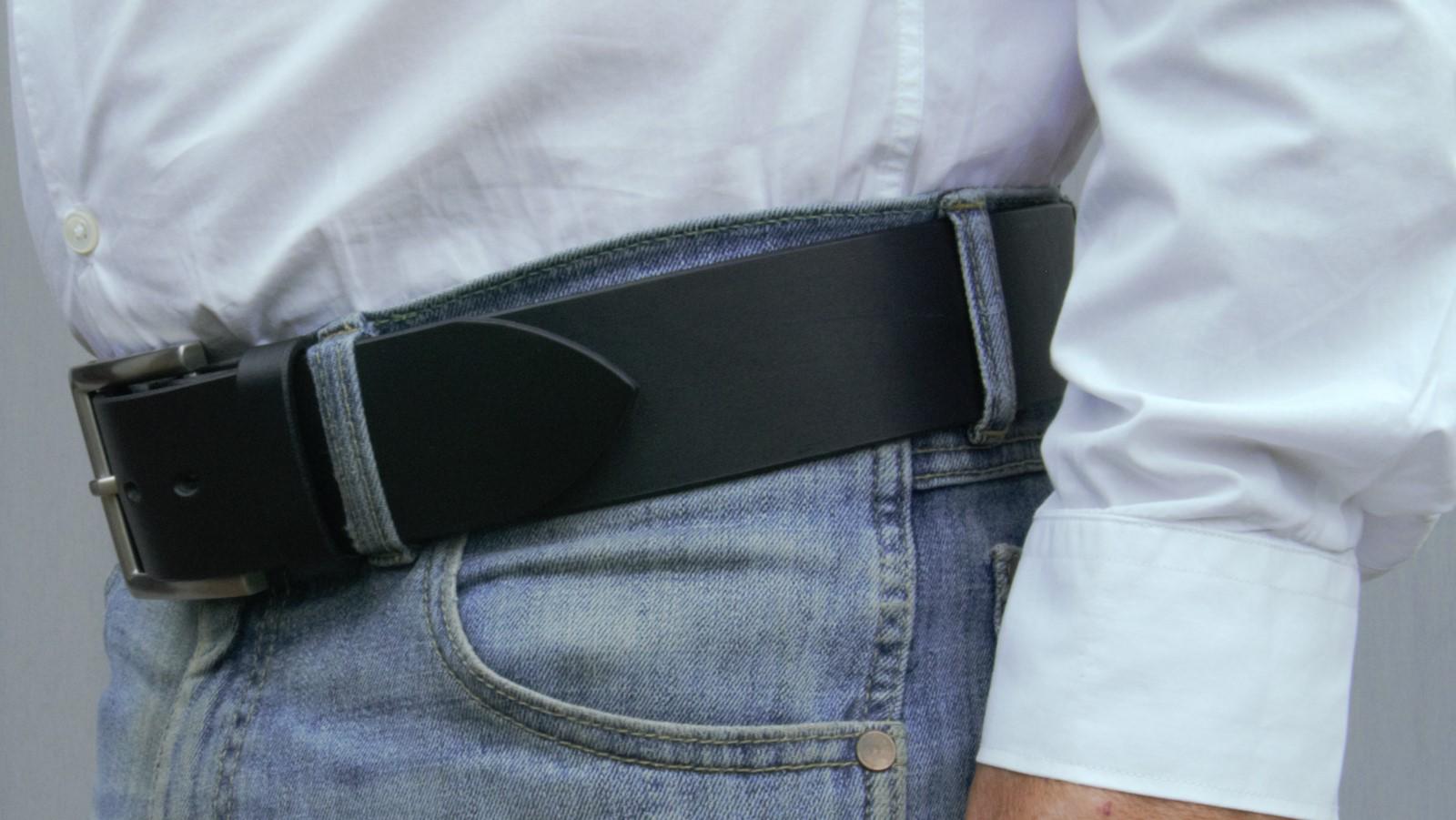 Men's 2 Inch Wide Black Leather Belt, Heavy 100gram High Quality ...
