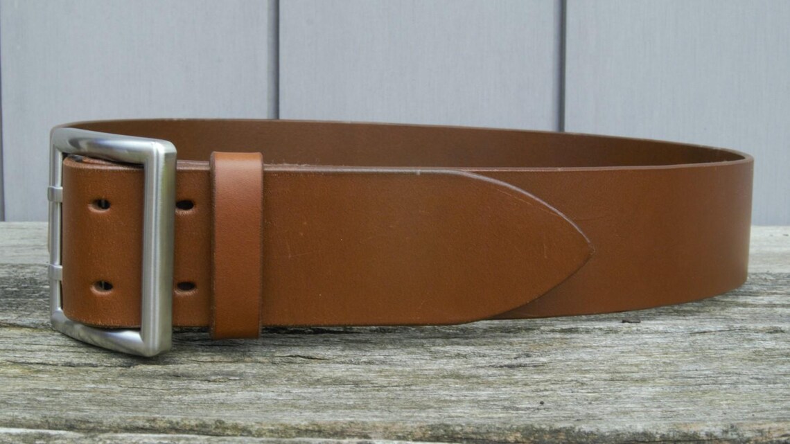 Men's 2 Inch Wide Tan Leather Belt, Heavy 100 Gram High Quality ...