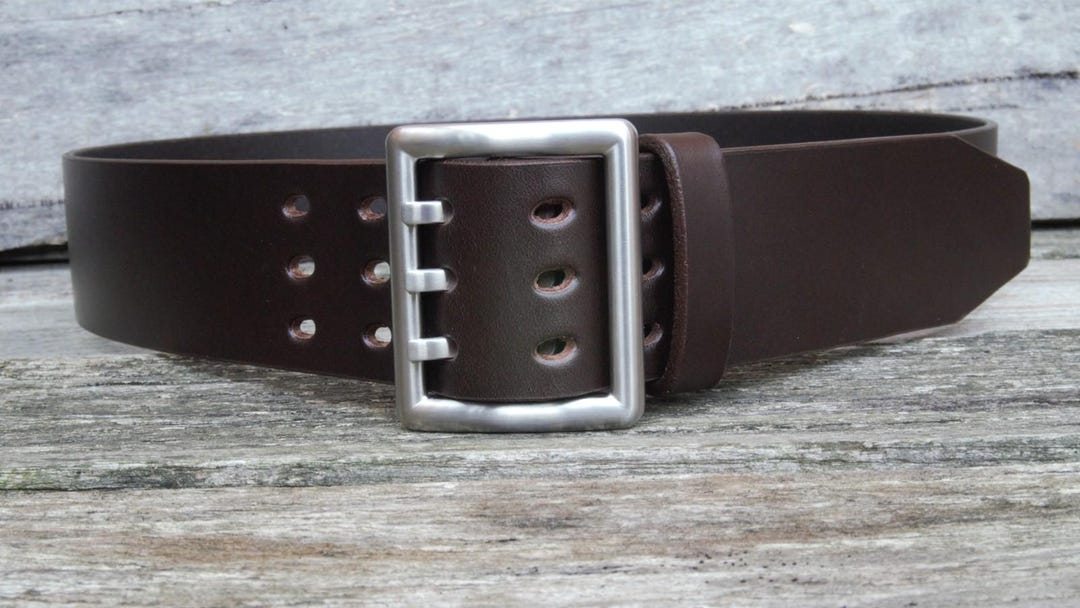 Men's 2 Inch Wide Brown Leather Belt, Heavy 105 Gram High Quality ...