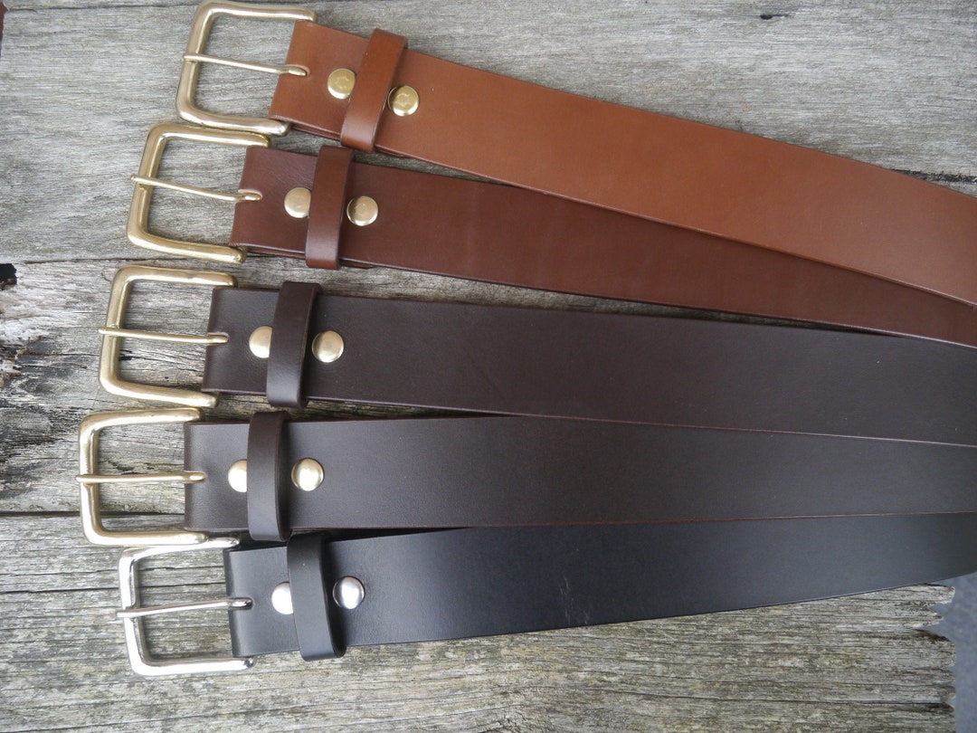Hand Crafted 2 Inch Wide Leather Belt, Men's - Etsy