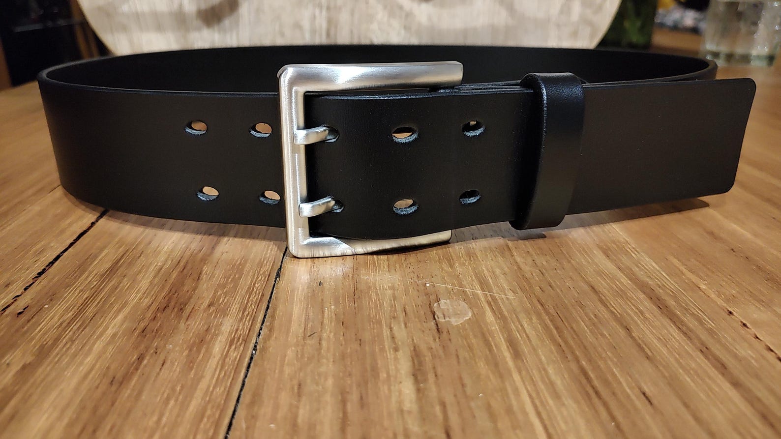 Men's 2 Inch Wide Black Leather Belt, Heavy 105gram High Quality ...