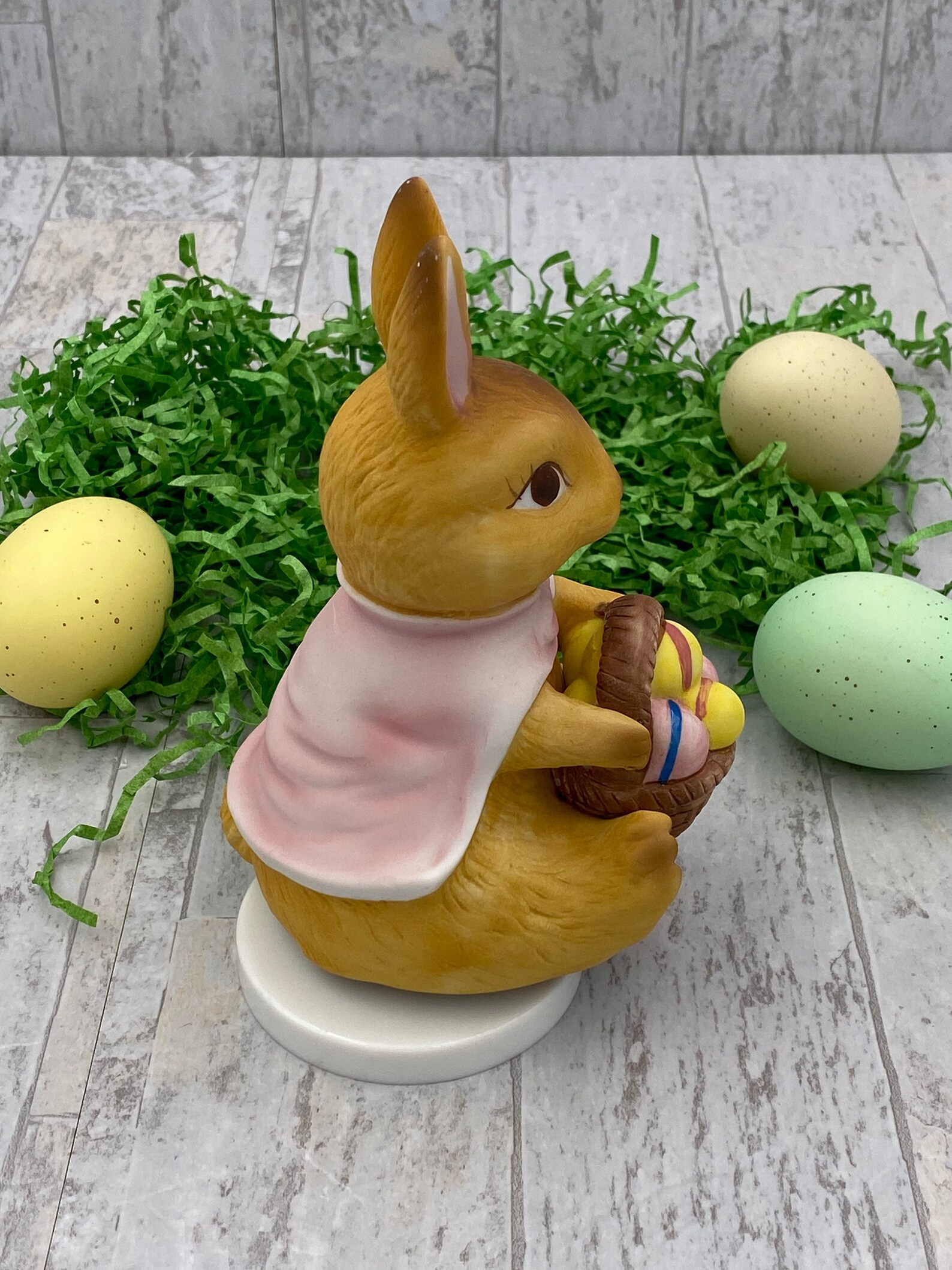 Vintage Easter Bunny Music Box Hand painted Ceramic Bunny | Etsy